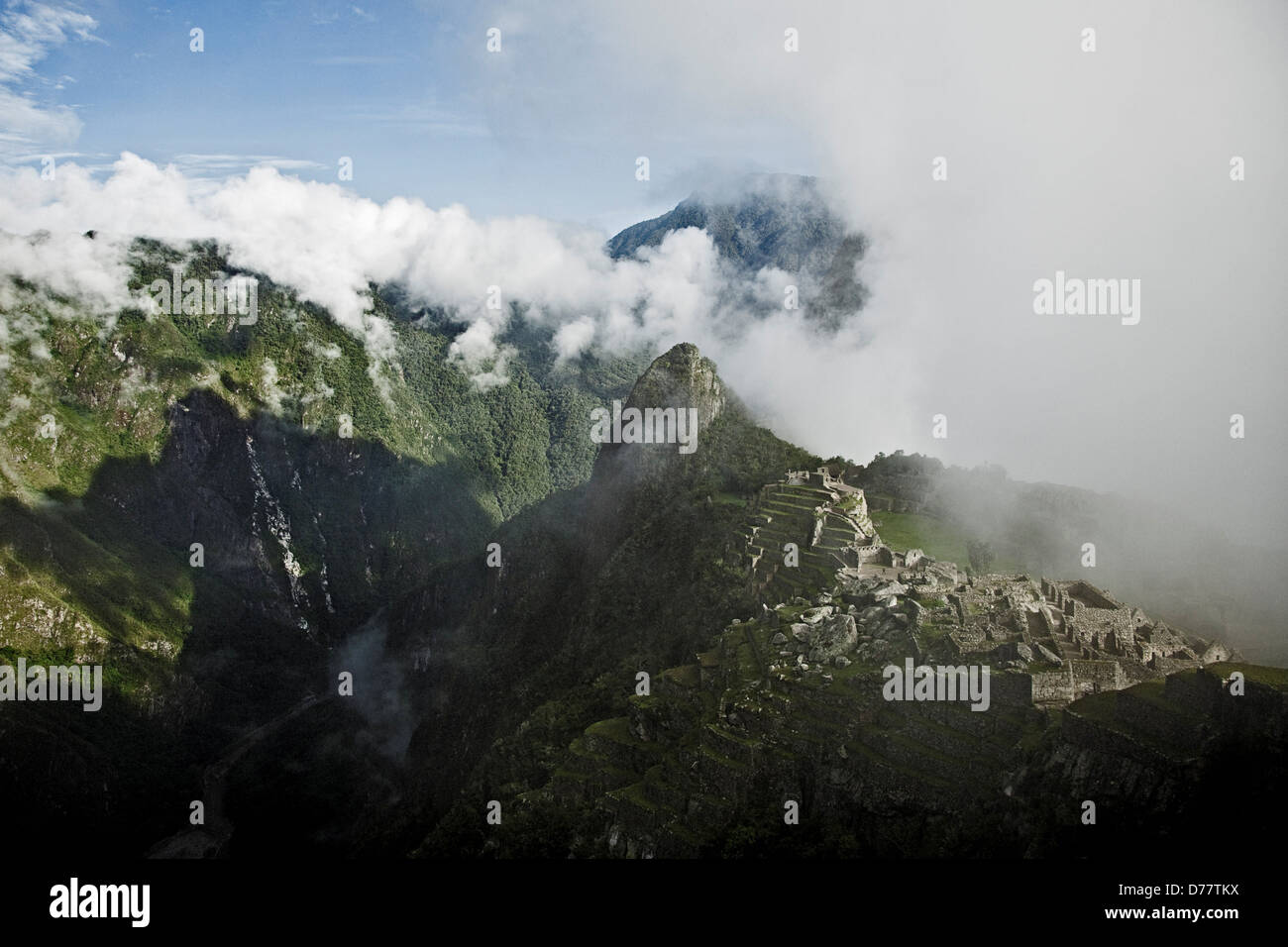 Ancient Inca Ruins Machu Picchu Become Visible as Clouds Lift Stock ...