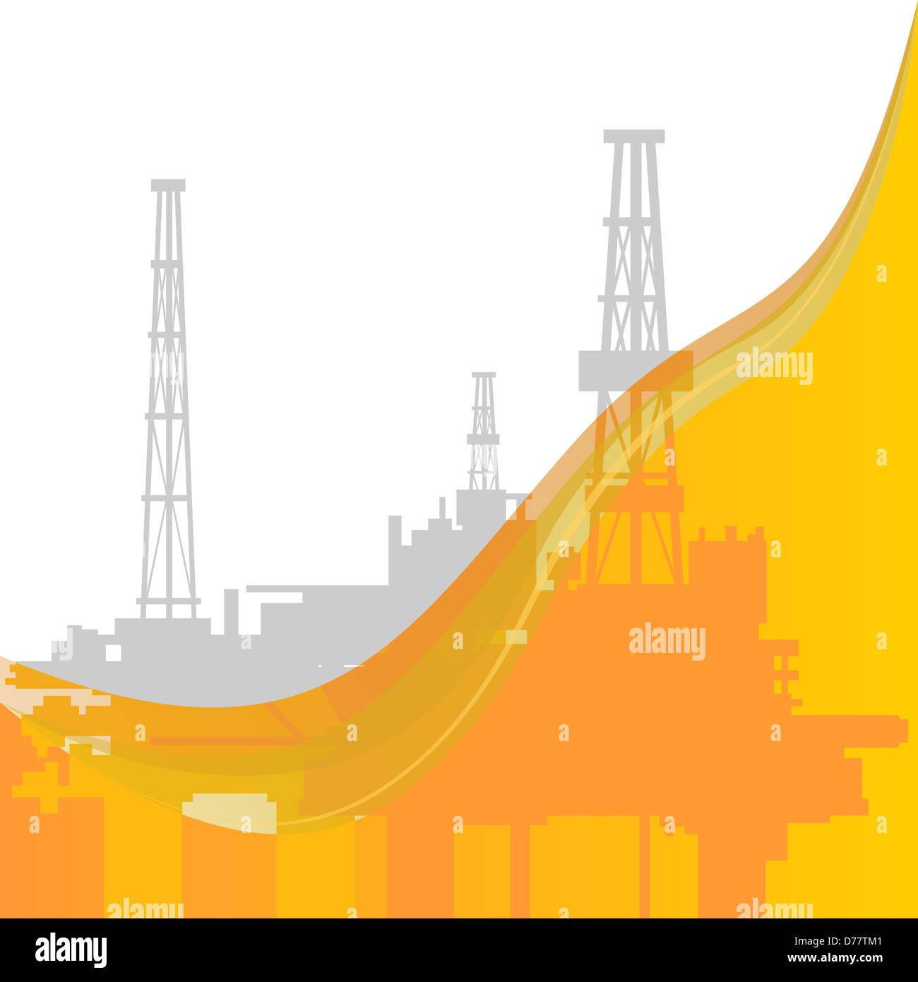 Mining and quarrying. Oil rigs. The illustration on a white background ...