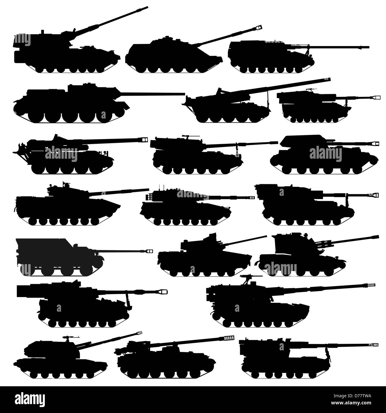 Self propelled anti tank artillery unit illustration Black and White ...