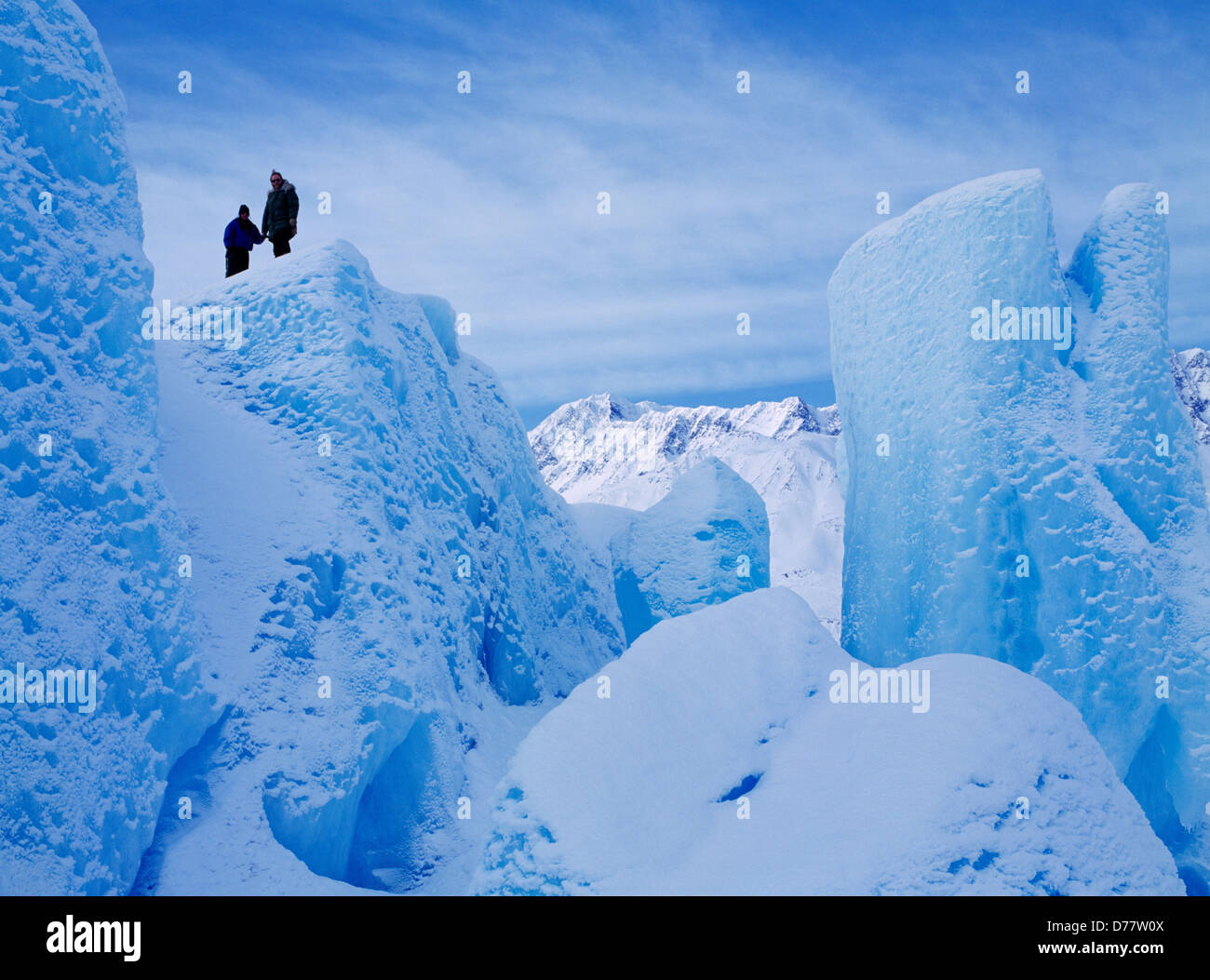 Ellen Paneok Gary King standing on massive iceberg calved Colony ...