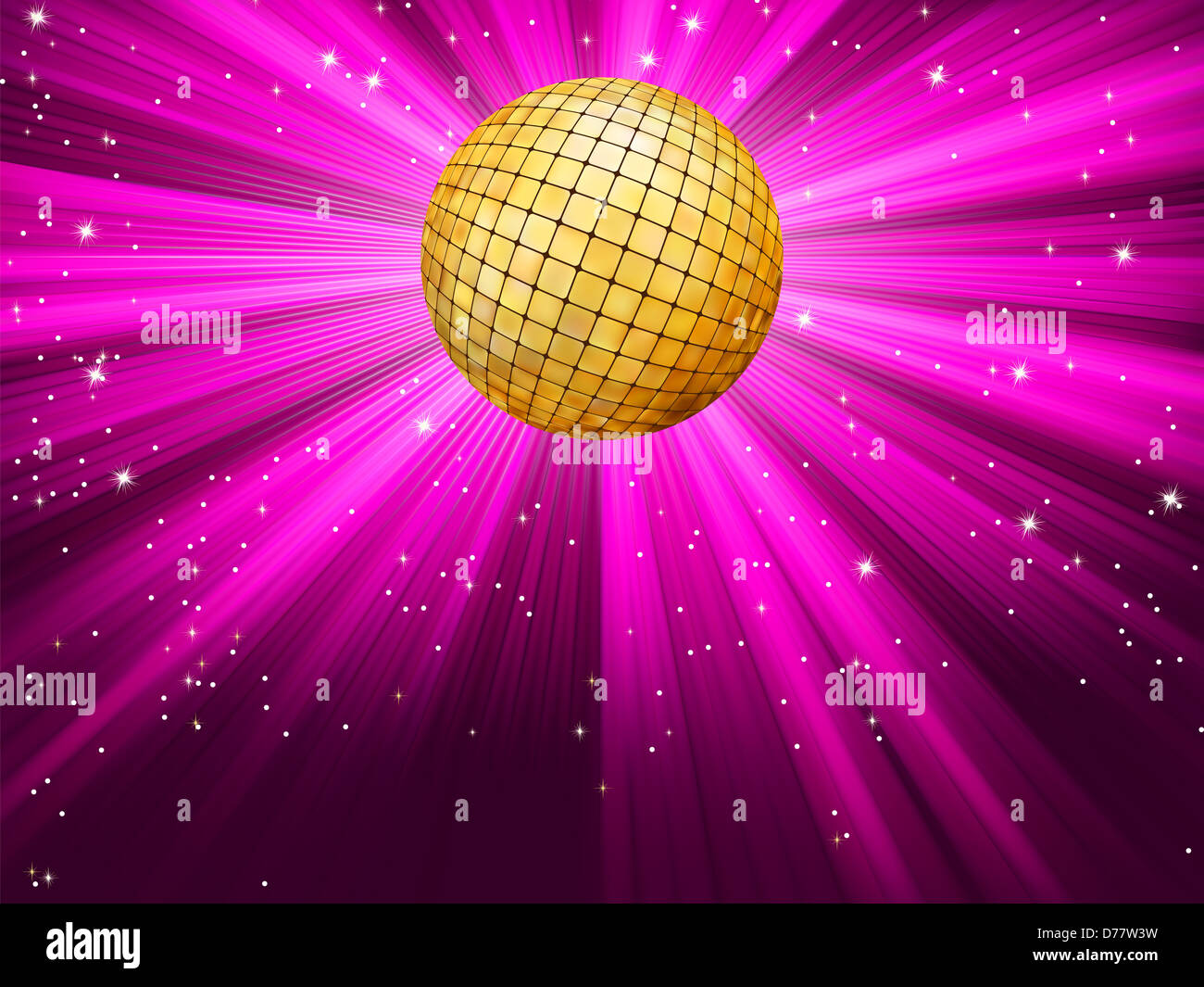 Abstract disco party lights and gplden disco ball background Stock ...