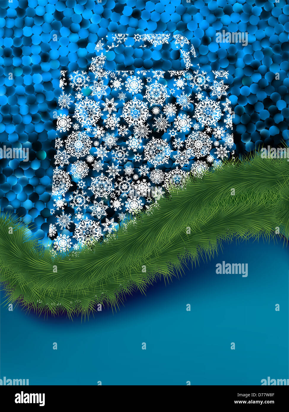 Shopping bag on winter background Stock Photo - Alamy