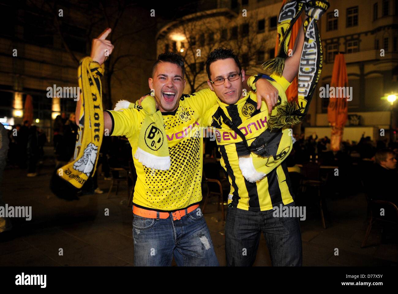 Santiago Bernabeu stadium, Spain, 30 April 2013.Fans of the German ...