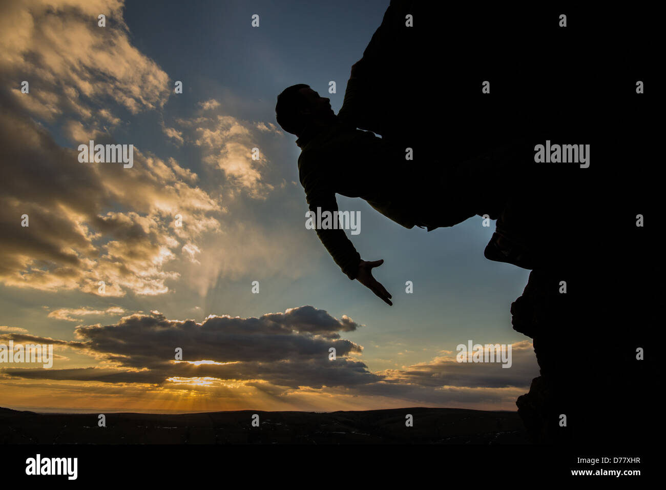 Rock Climber at Windgather Rocks in the Peak District Stock Photo - Alamy