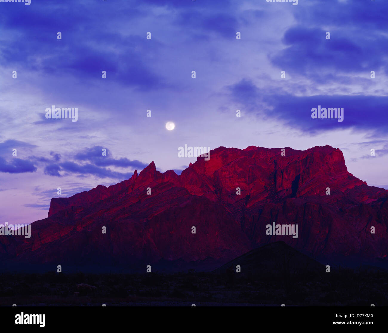 Full moon rising above Kofa Mountains Kofa National Wildlife Refuge ...