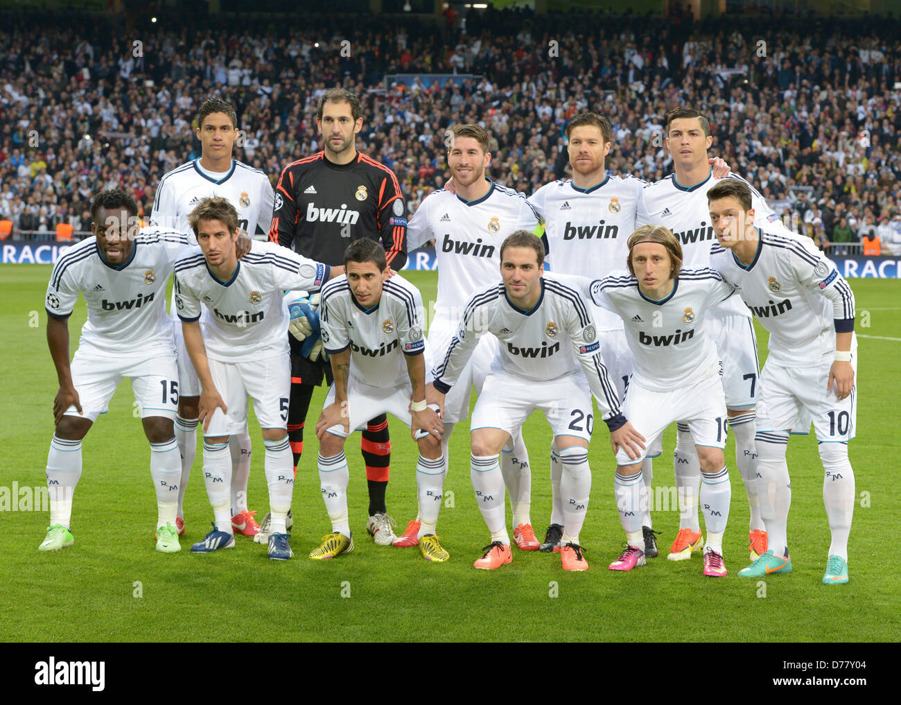 Raphael Varane (top left to bottom right), Diego Lopez, Sergio Ramos ...