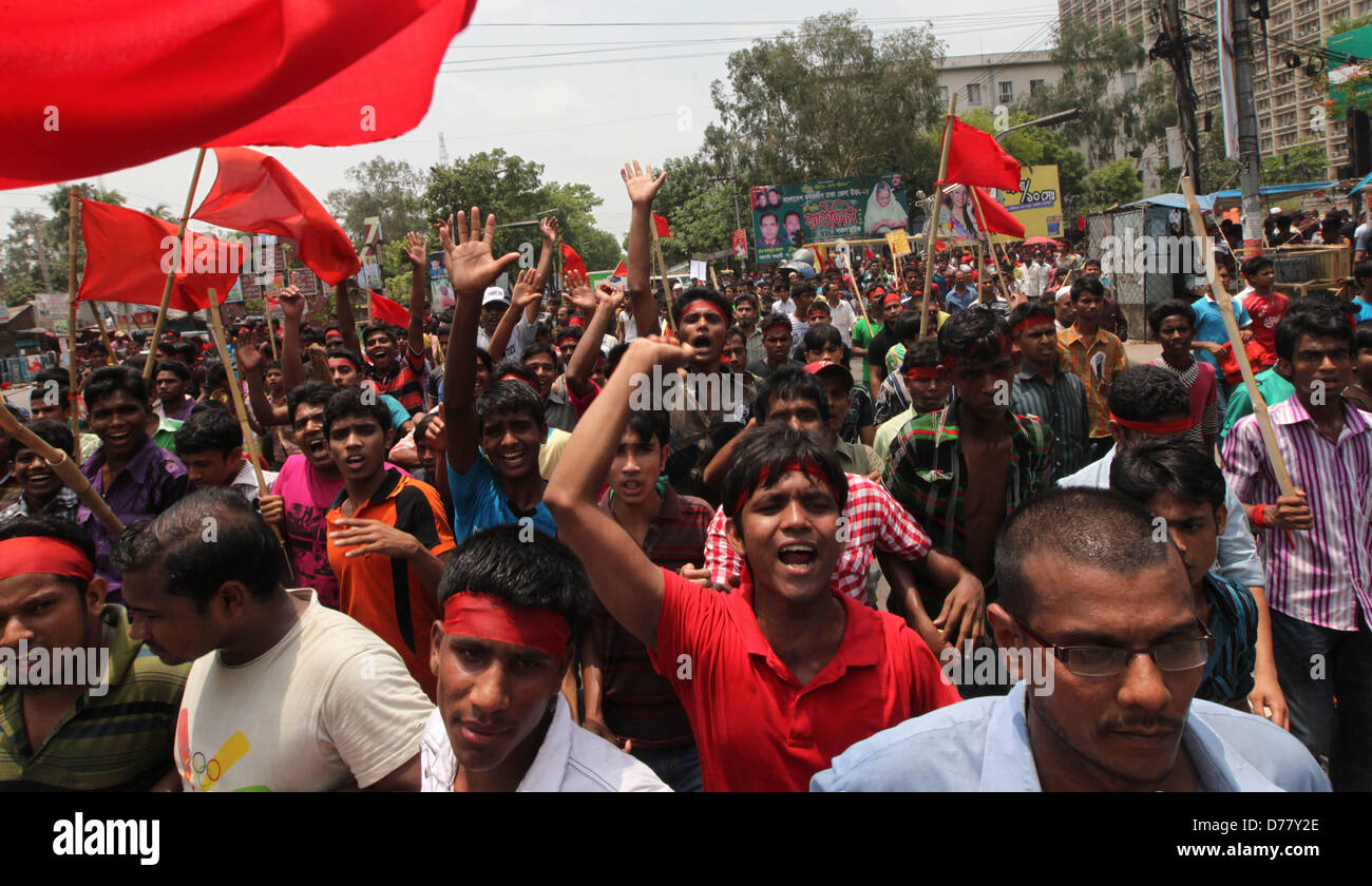 May 1, 2013 - Dhaka, Bangladesh - Workers organize a procession to ...