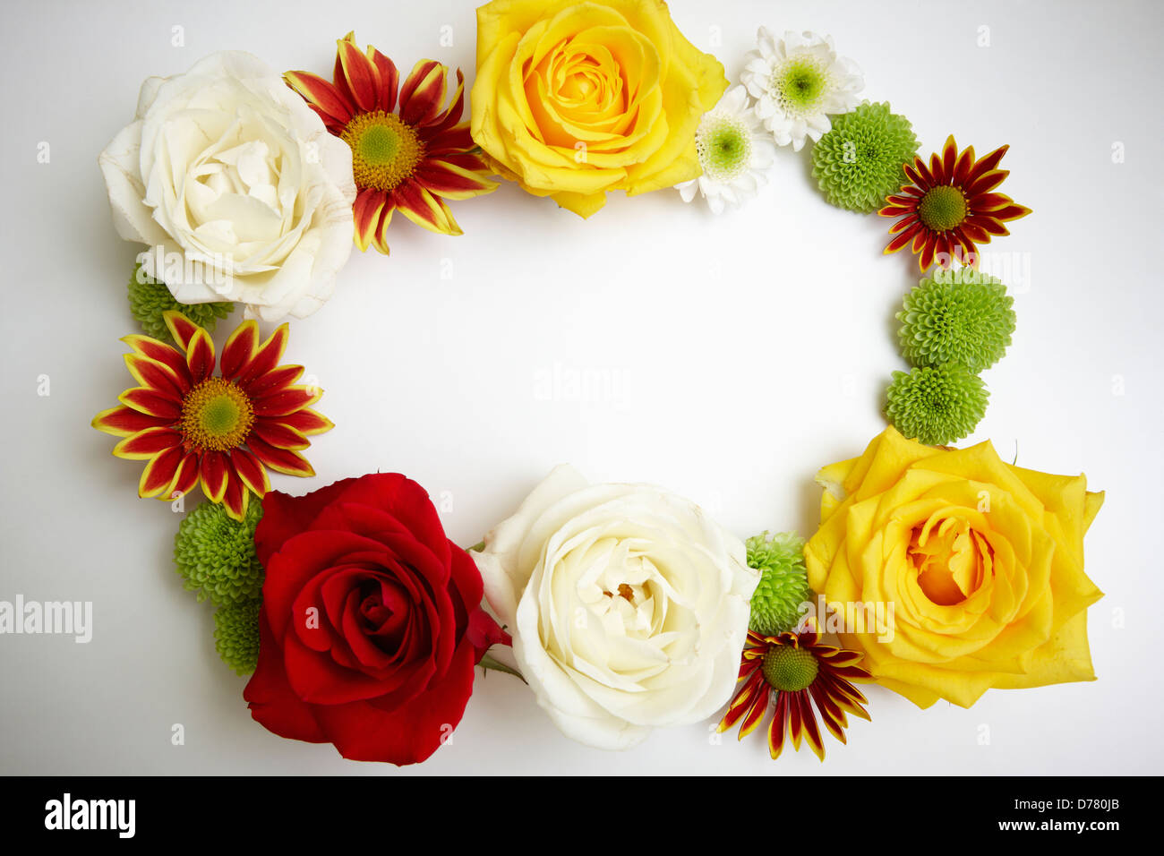 an empty frame with flowers Stock Photo - Alamy