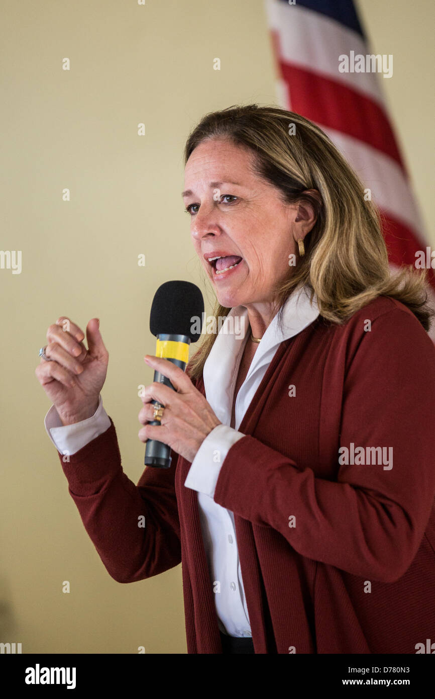Democrat Elizabeth Colbert Busch talks to supporters during the ...