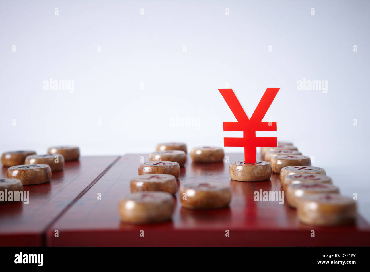 Chinese Yuan symbols on Xiangqi board Stock Photo - Alamy
