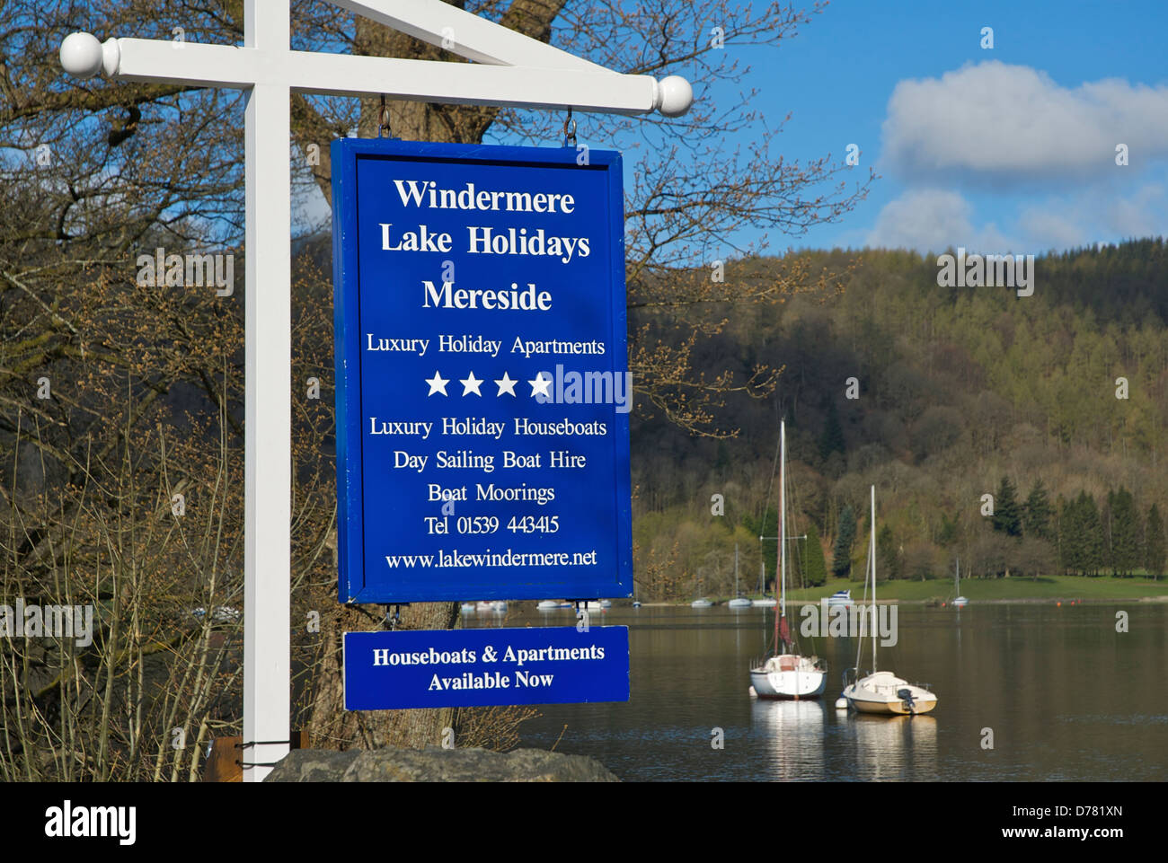 Sign for Windermere Lake Holidays, Lake Windermere, Lake District ...