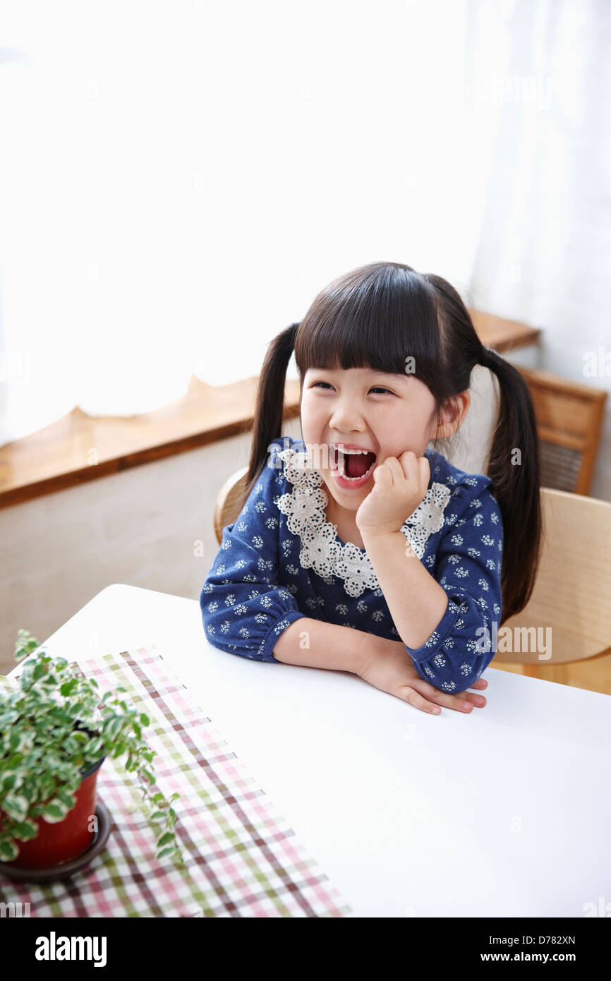 Girl sitting floor, above hi-res stock photography and images - Alamy