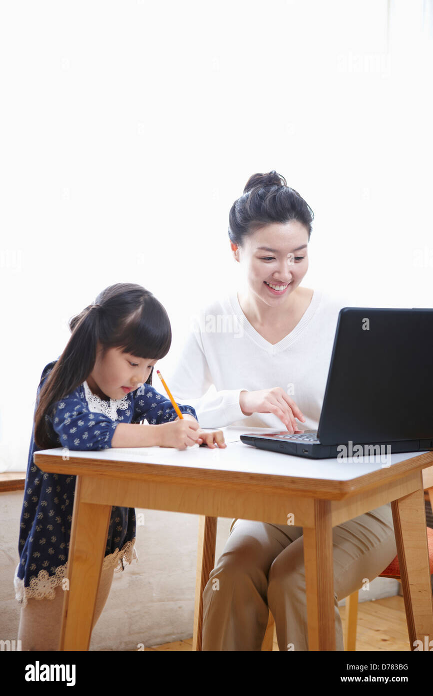 Girl mother holding paper hi-res stock photography and images - Alamy