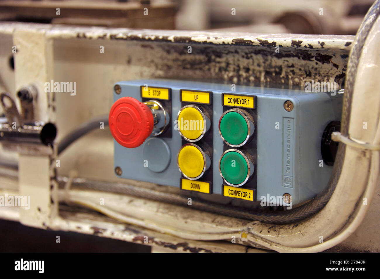 Electric switch in a UK factory Stock Photo - Alamy