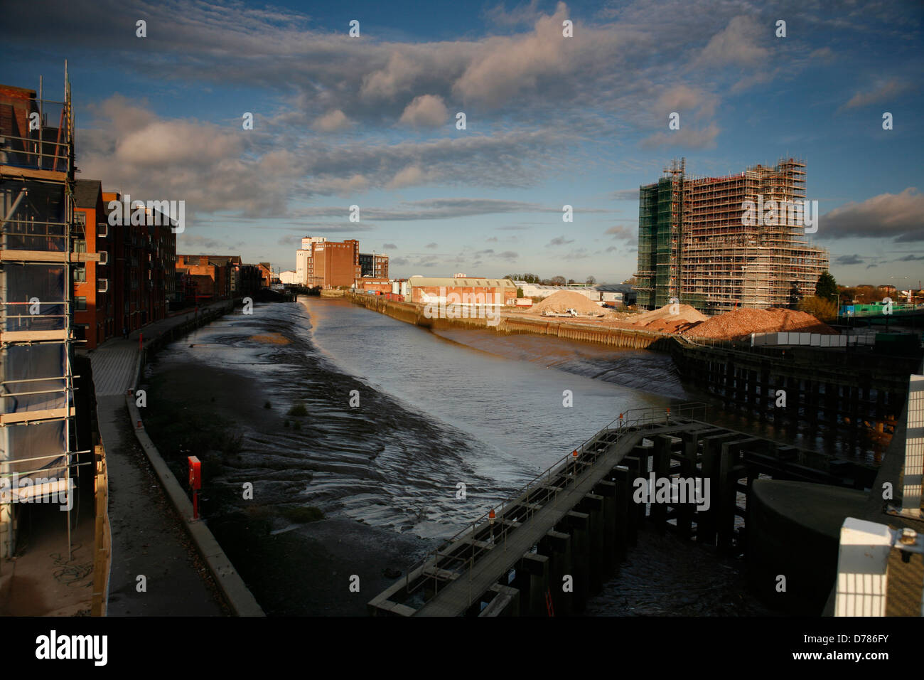 Redevelopment along the River Hull in Kingston upon Hull near Myton ...