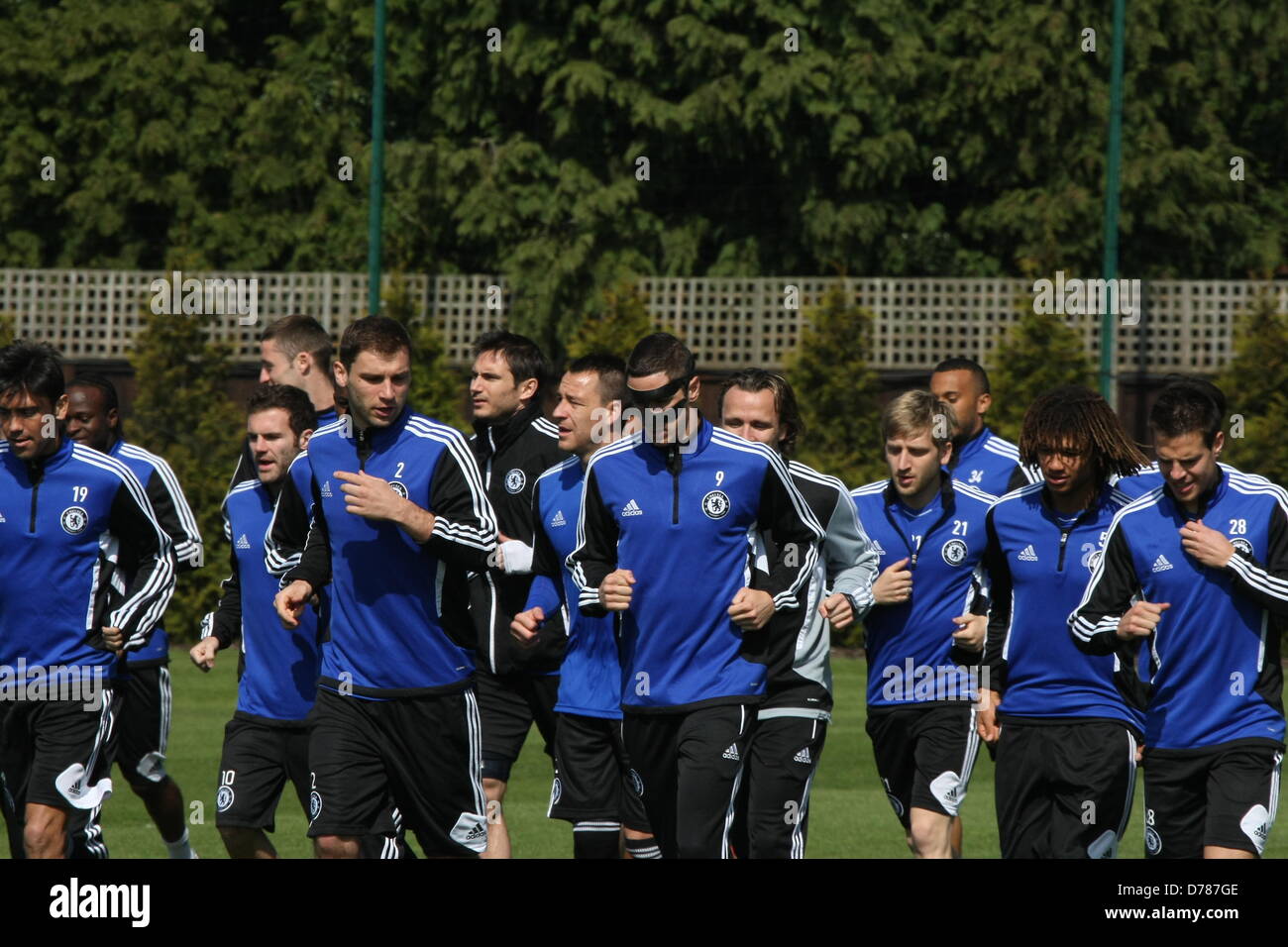 Chelsea Football Club players train prior to the EUROPA CUP Final match ...