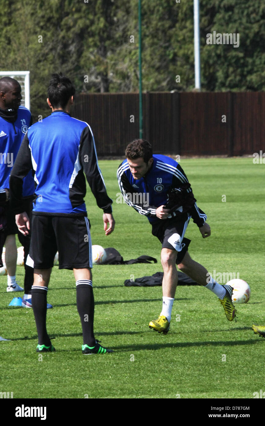 Chelsea Football Club players train prior to the EUROPA CUP Final match ...
