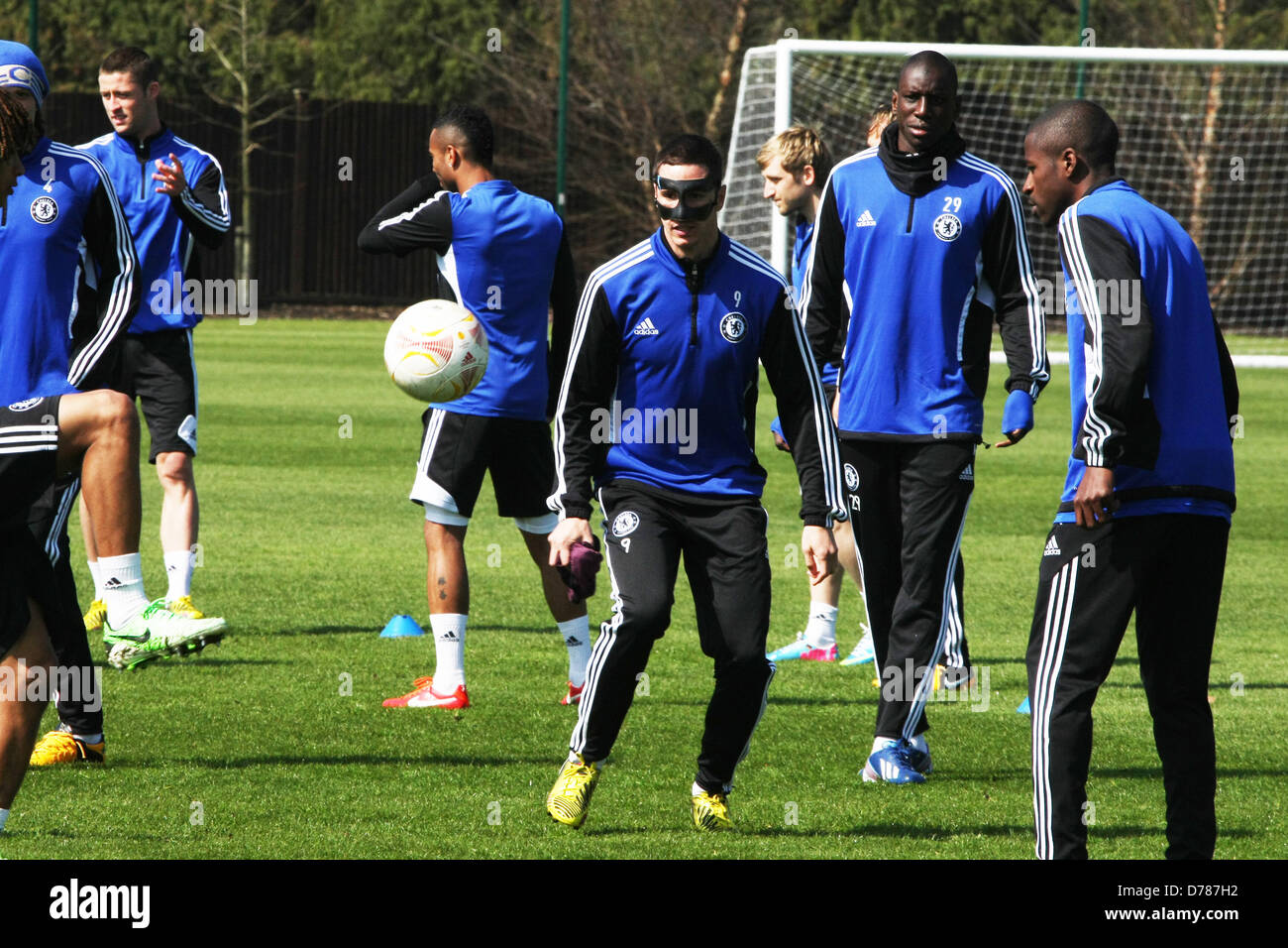 Chelsea Football Club players train prior to the EUROPA CUP Final match ...