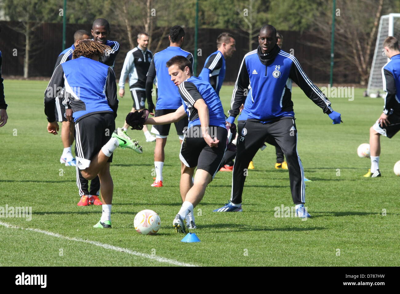 Chelsea Football Club players train prior to the EUROPA CUP Final match ...