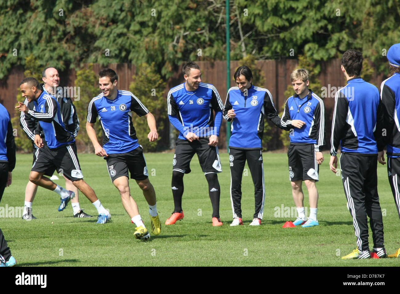 Chelsea Football Club players train prior to the EUROPA CUP Final match ...