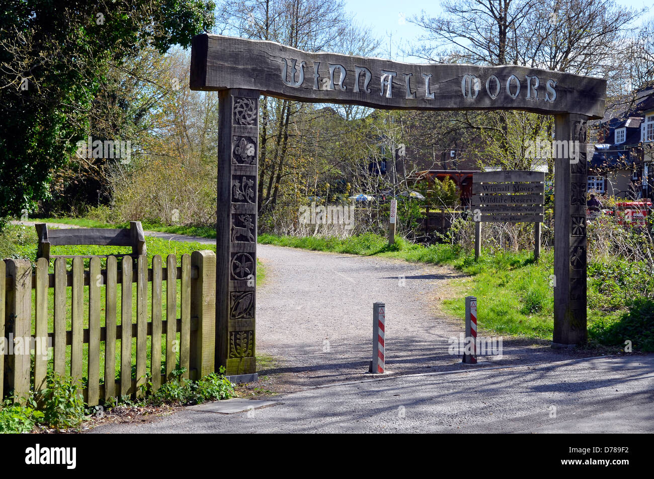 Entrance to Winnall Moors Nature Reserve from Durngate Street ...