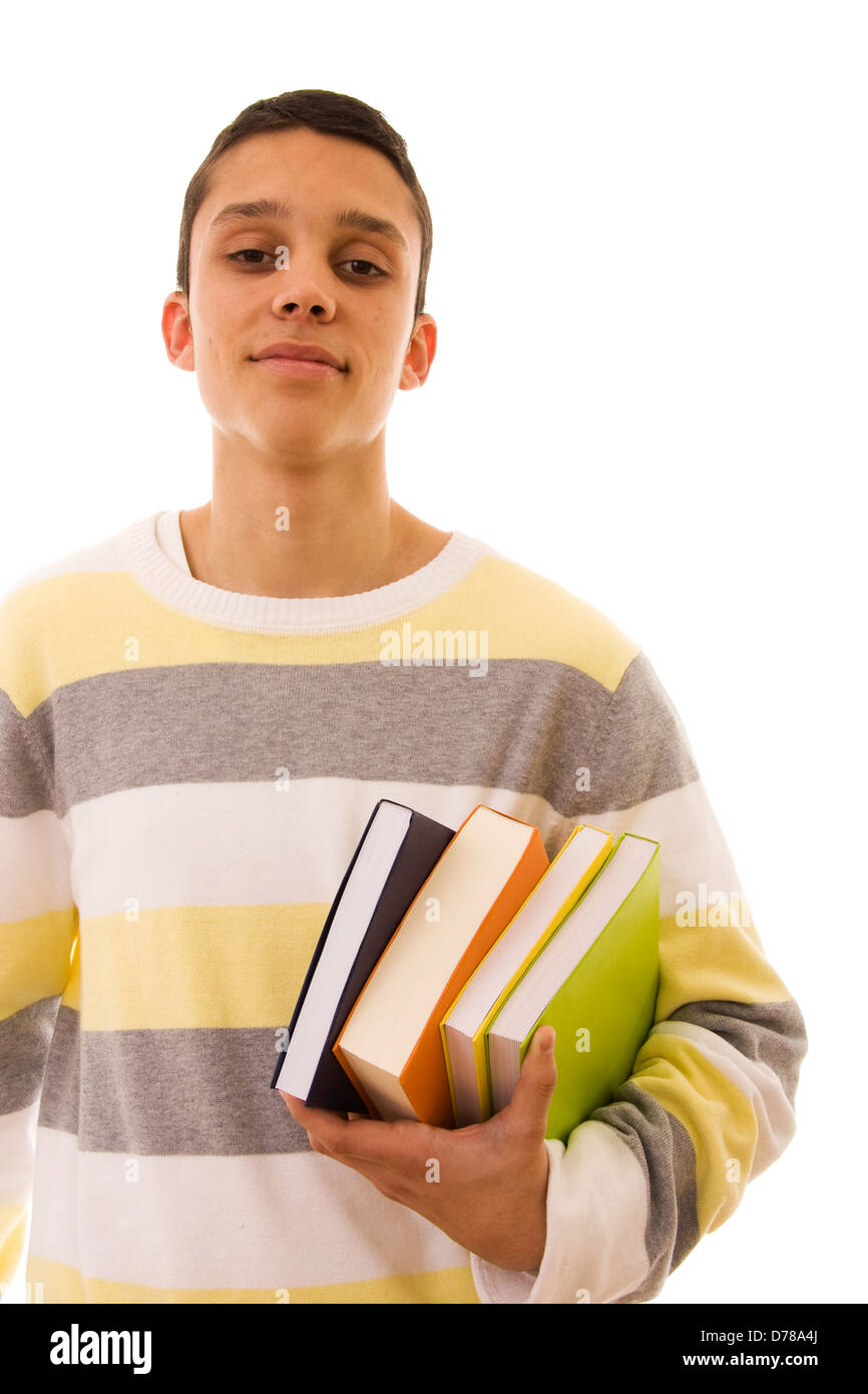 Student holding books ready to go to the school Stock Photo - Alamy