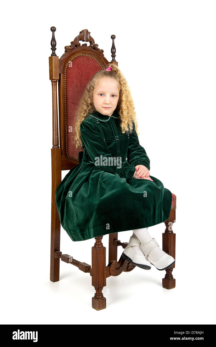 Pretty girl in chair Cut Out Stock Images & Pictures - Alamy