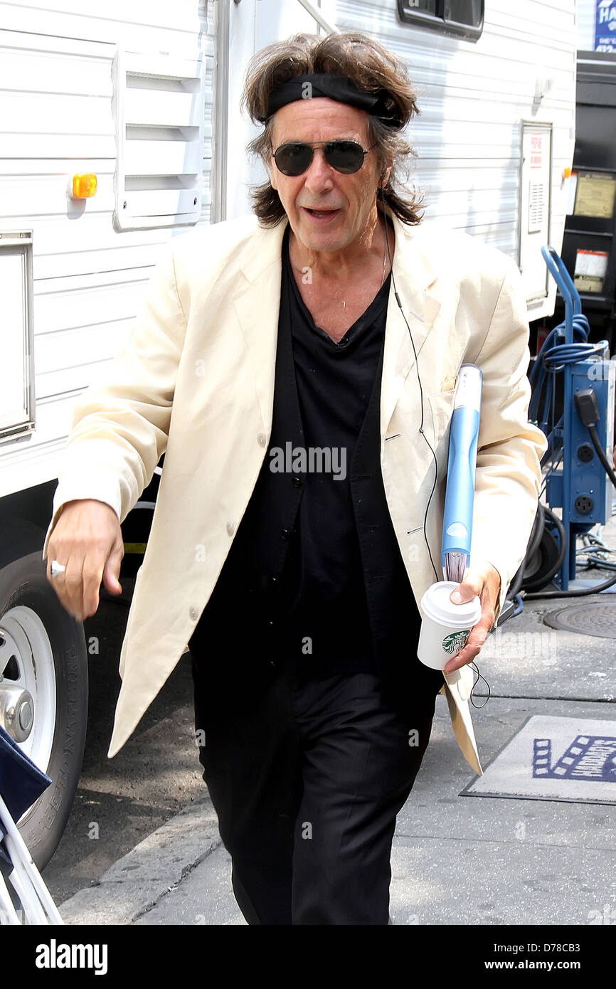 Al Pacino leaving his trailer on the set of HBO's untitled Phil Spector ...