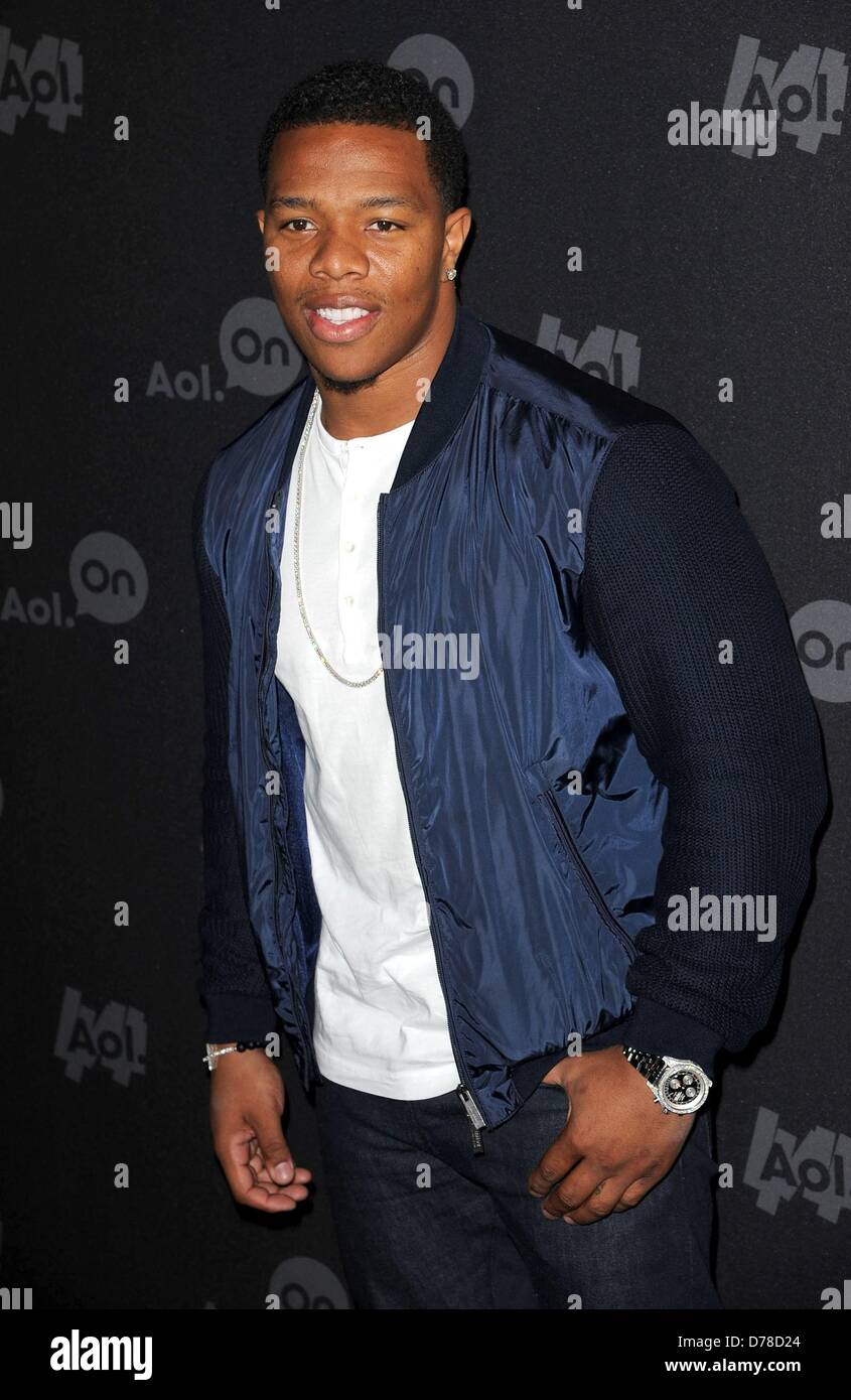 New York, USA. 30th April 2013. Ray Rice at arrivals for AOL Digital ...