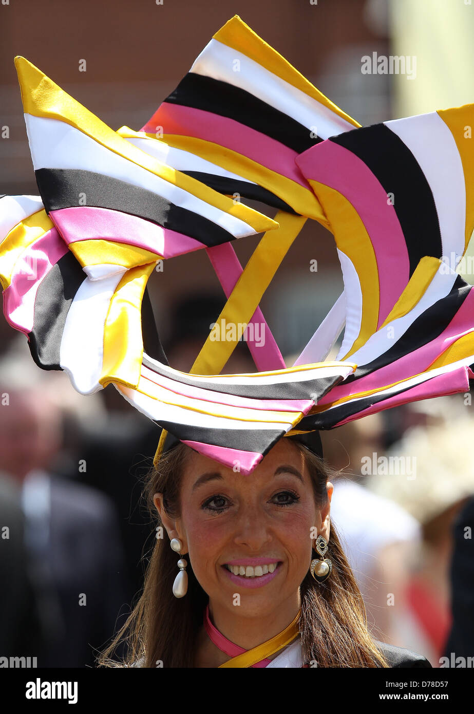 Atmosphere A women showing off her hat at Royal Ascot, held at Ascot ...