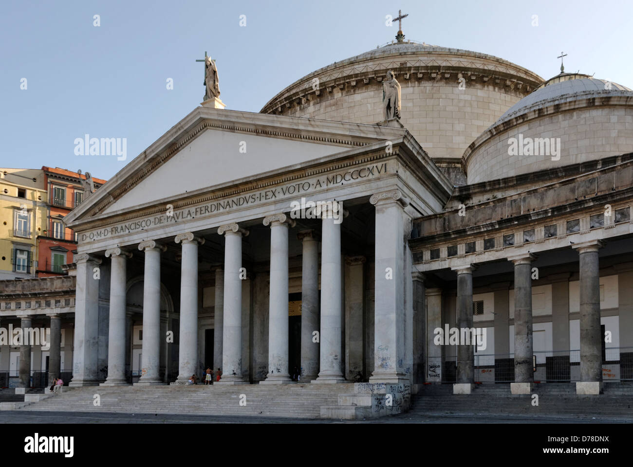 Naples Italy. Neoclassical church of San Francesco di Paola which ...