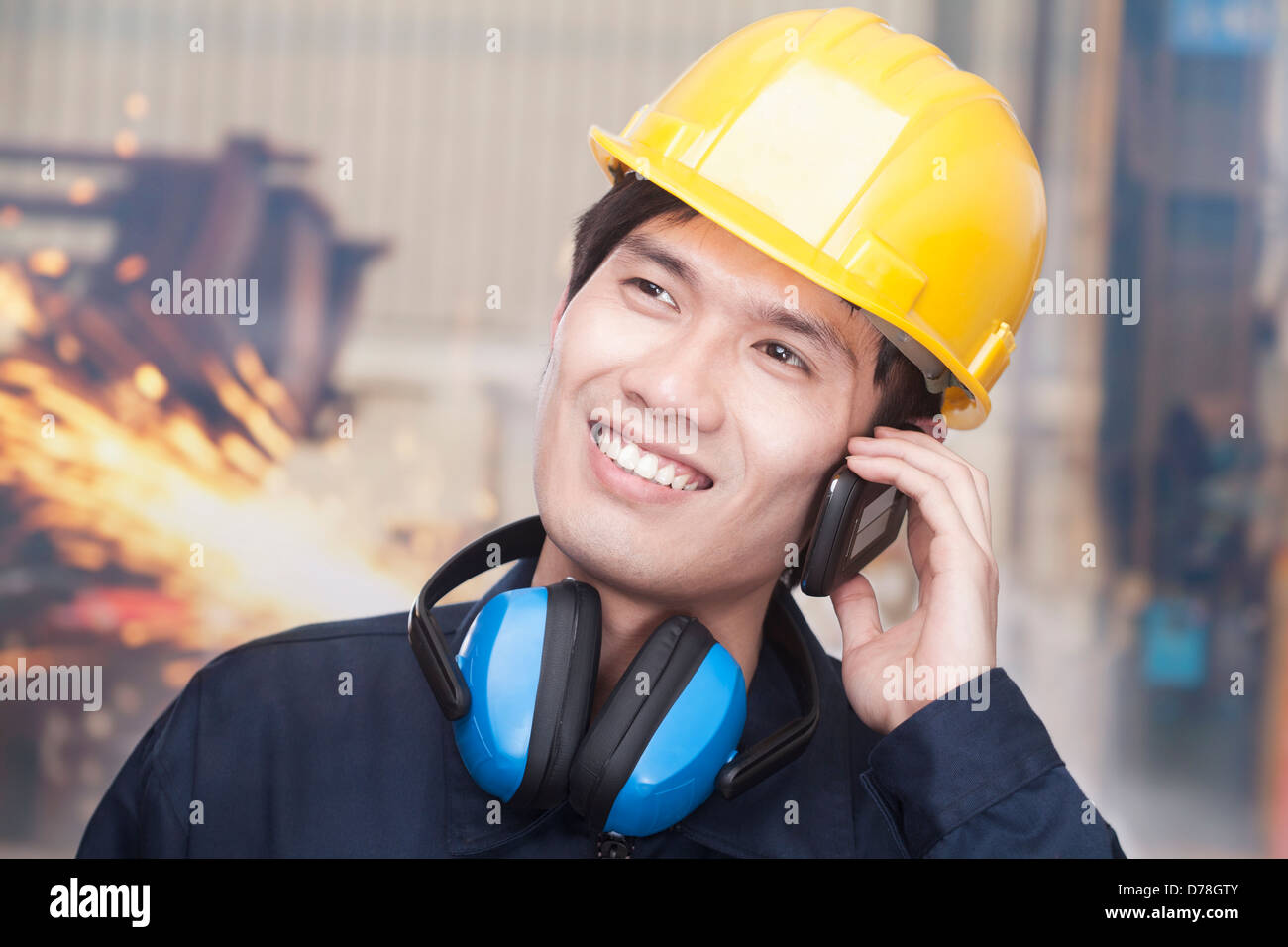 Young Engineer on the Phone Stock Photo - Alamy