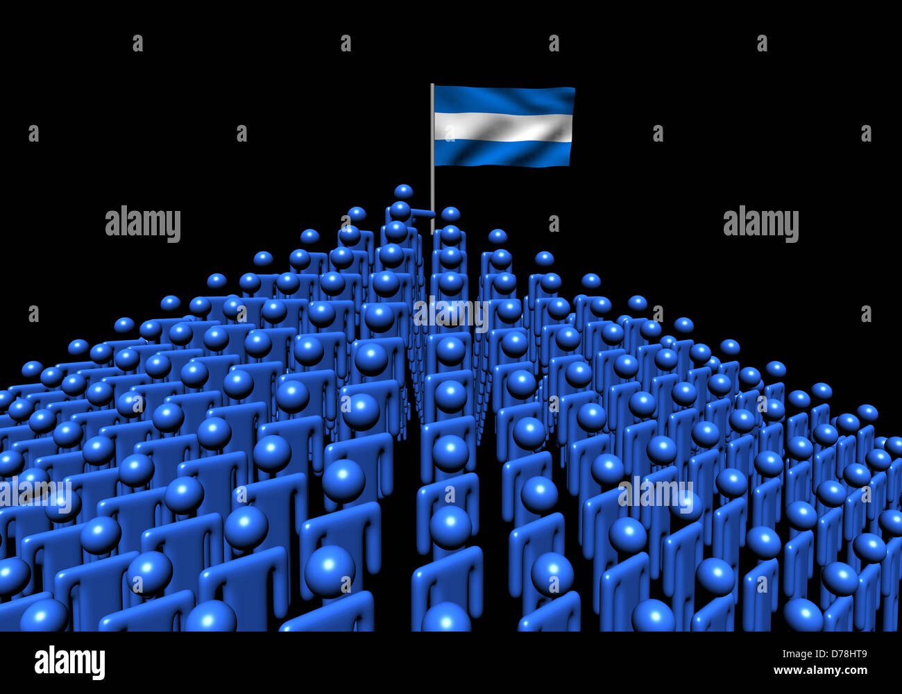Pyramid of abstract people with Nicaragua flag illustration Stock Photo ...