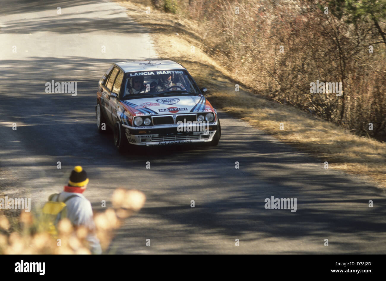 LANCIA DELTA INTEGRALE ON THE 1990 MONTE CARLO RALLY Stock Photo - Alamy