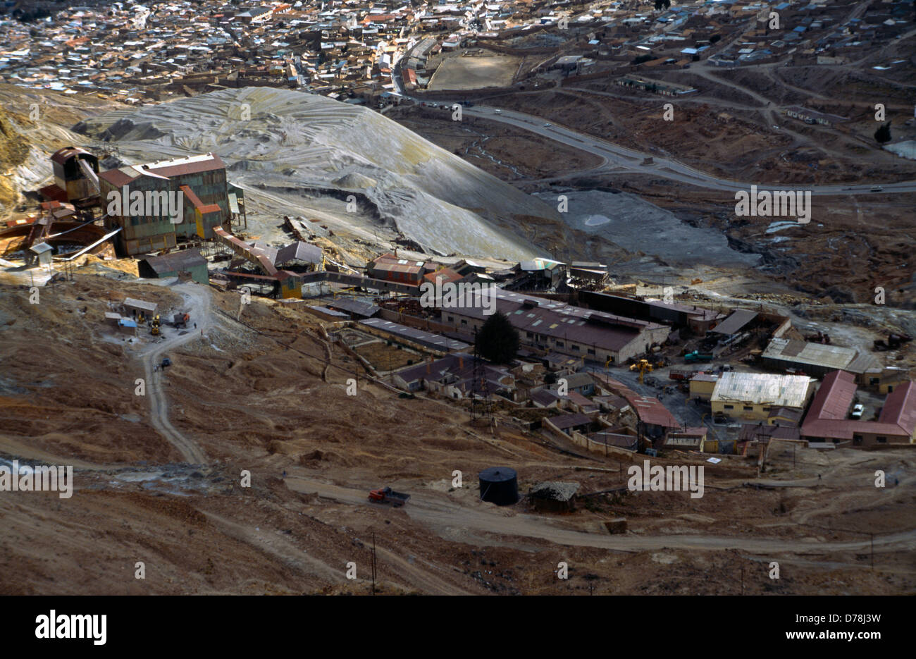 Potosi Bolivia Ore Processing Works + Mine At Foot Of Cerro Rico Stock ...