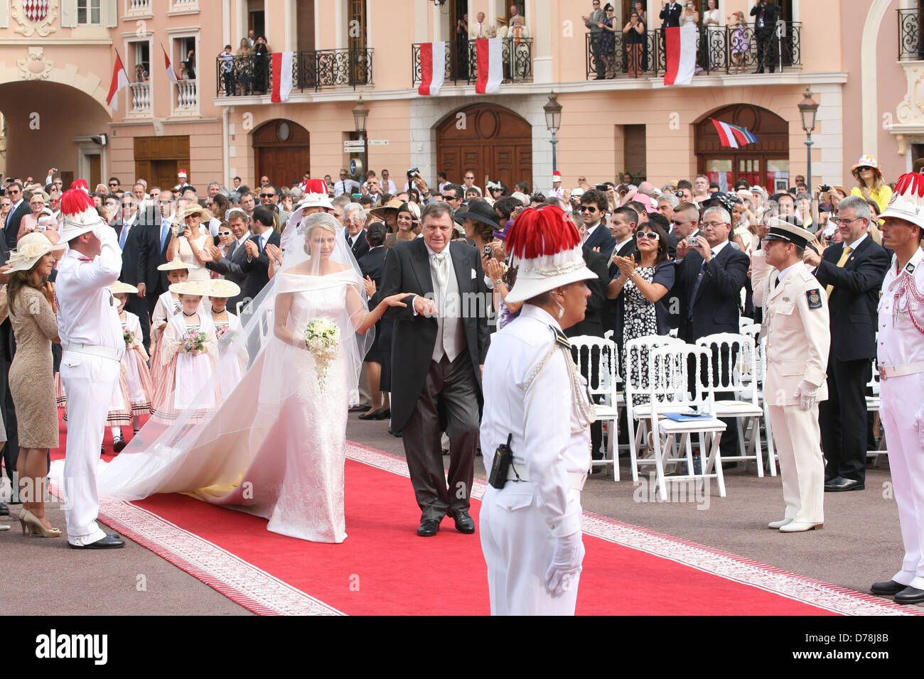 Princess Charlene of Monaco is accompanied by her father Michael ...