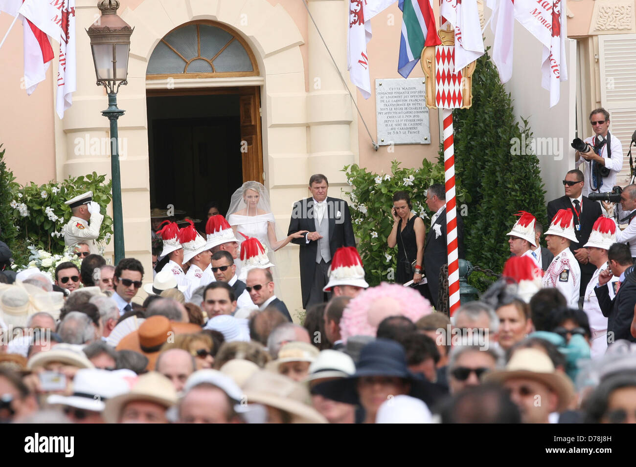 Princess Charlene of Monaco is accompanied by her father Michael ...