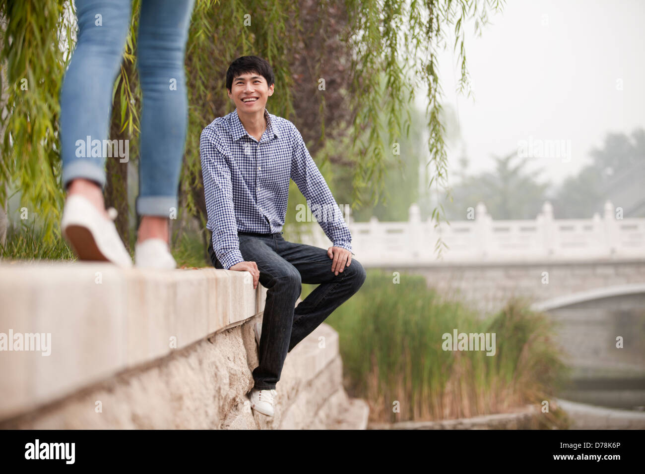 Young Man Excited to See His Girlfriend Stock Photo - Alamy