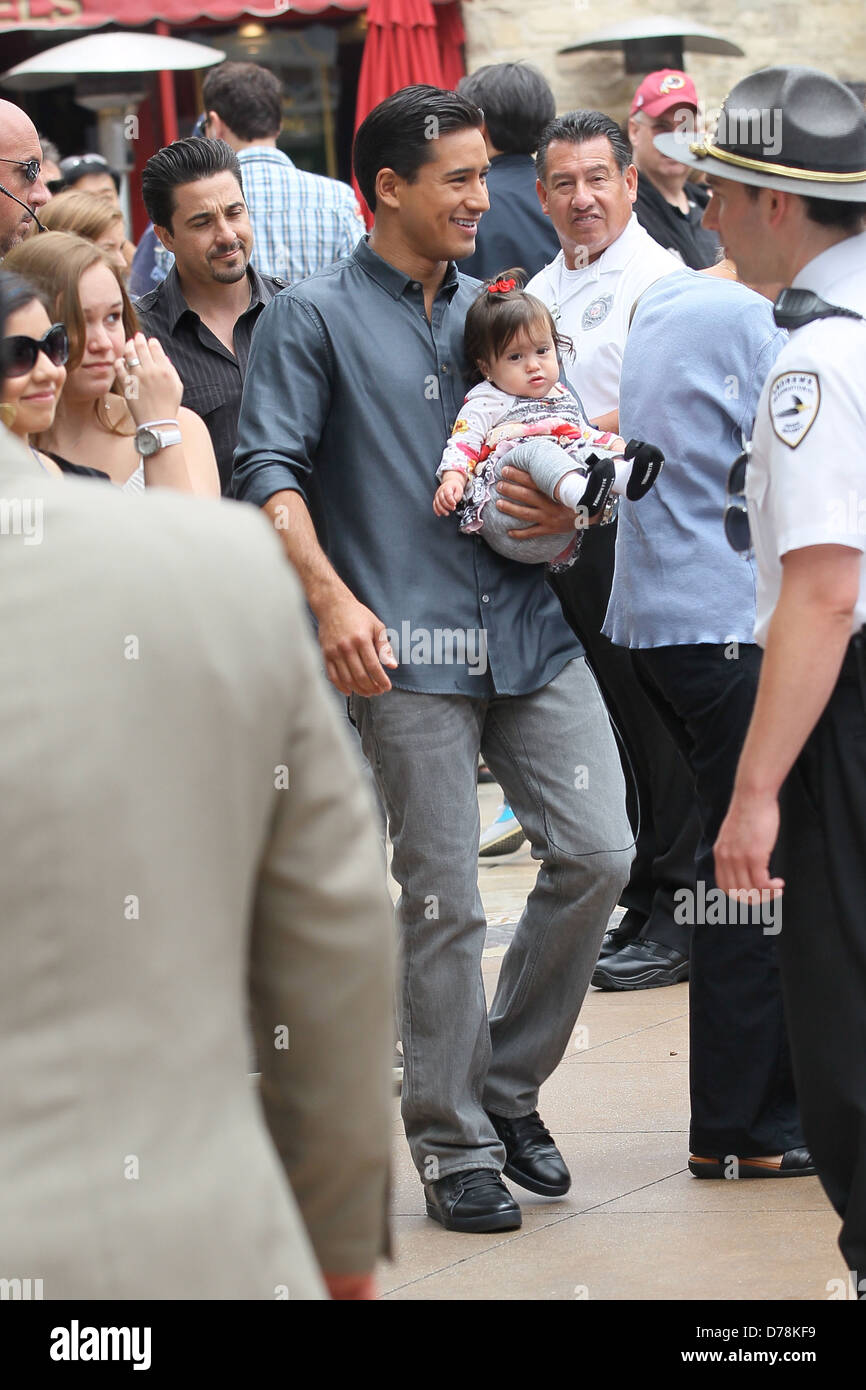 Mario Lopez with baby daughter Gia Francesca Lopez at The Grove for the ...
