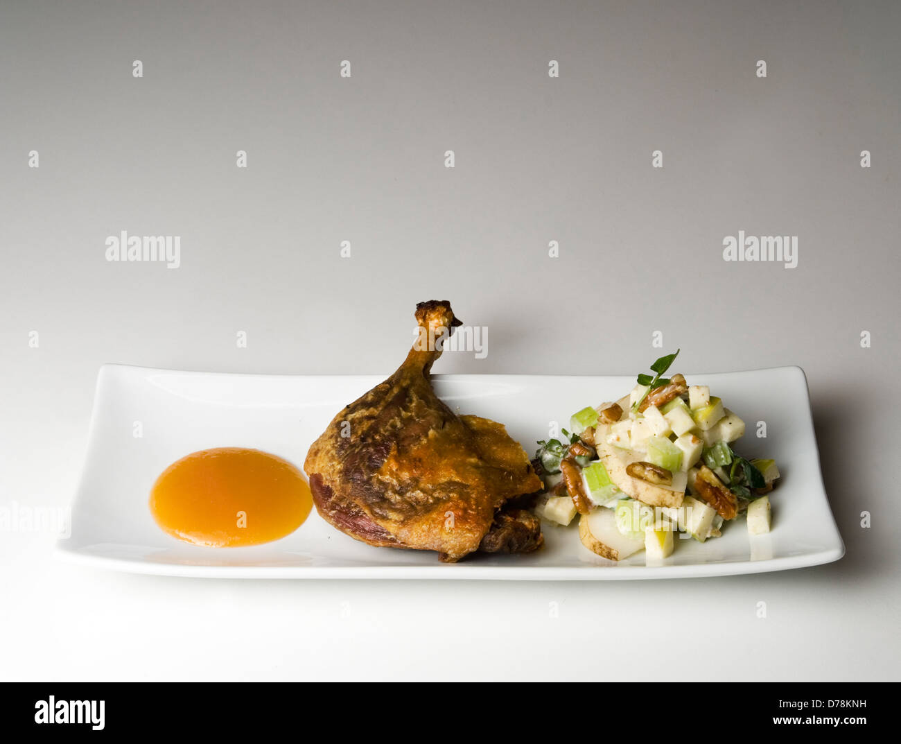 Duck Confit on plate Stock Photo - Alamy