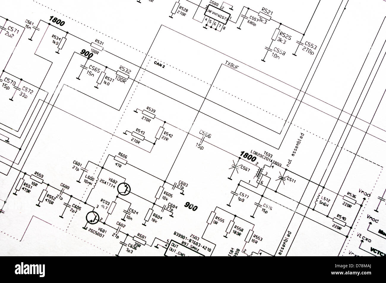 Detailed technical drawing with a lot of calculations Stock Photo - Alamy