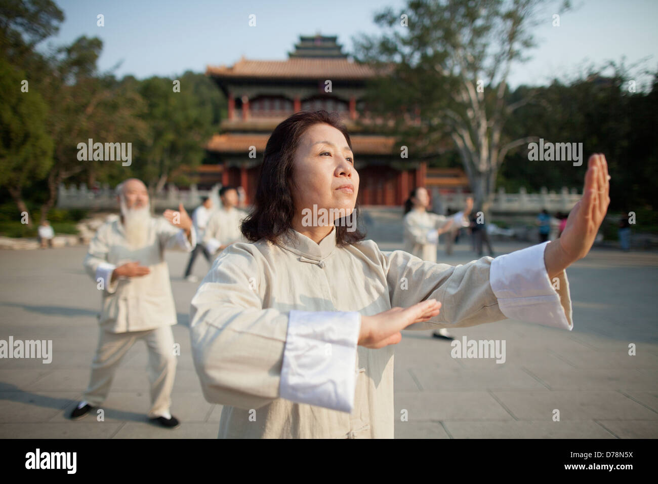 Chinese Practicing Tai Ji Stock Photo - Alamy
