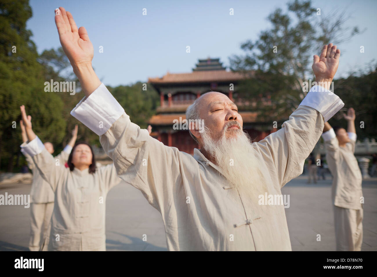 Chinese Practicing Tai Ji Stock Photo - Alamy