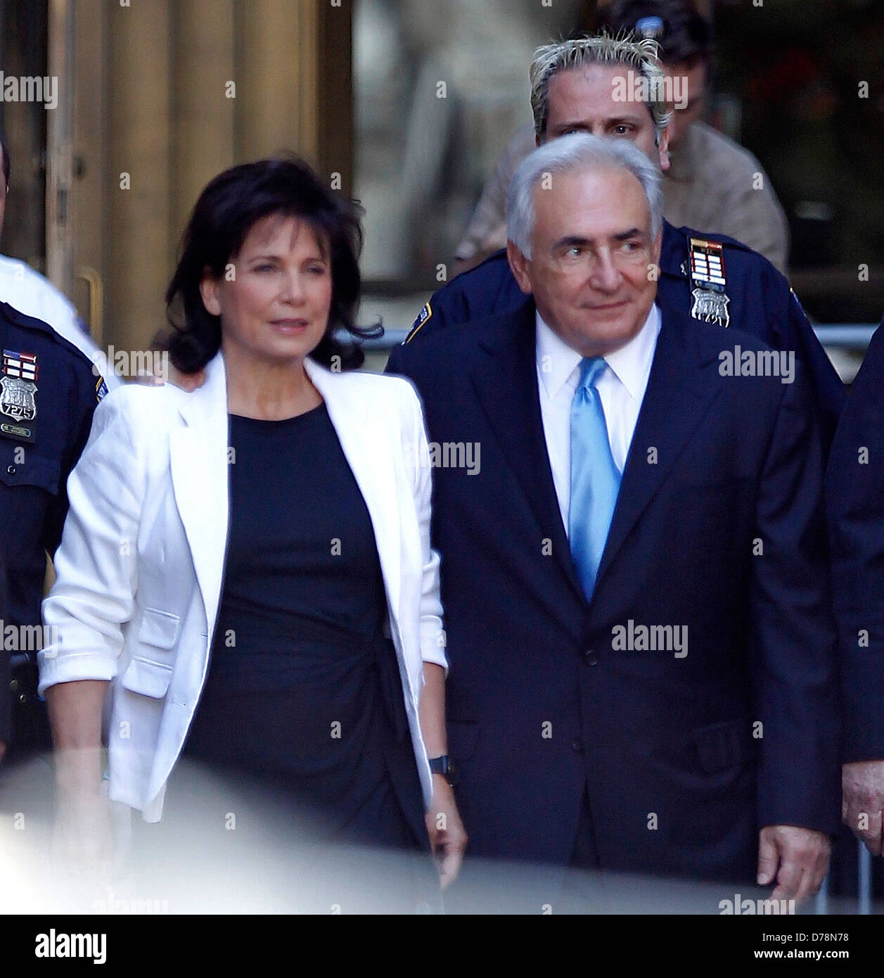 Dominique Strauss-Kahn and his wife Anne Sinclair arriving at criminal ...