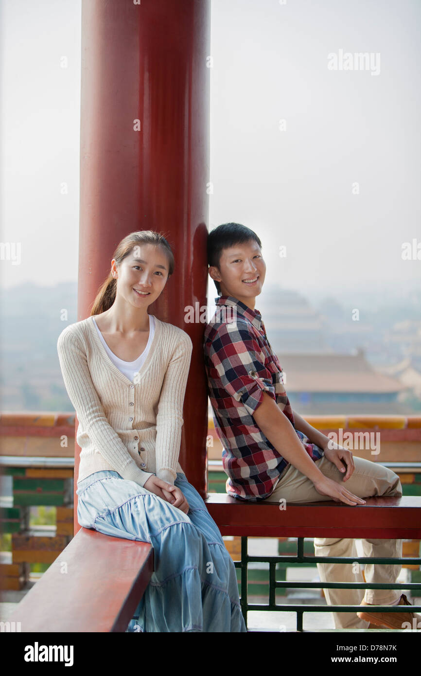 Portrait Of Young Chinese Couple In Jing Shan Park Stock Photo - Alamy