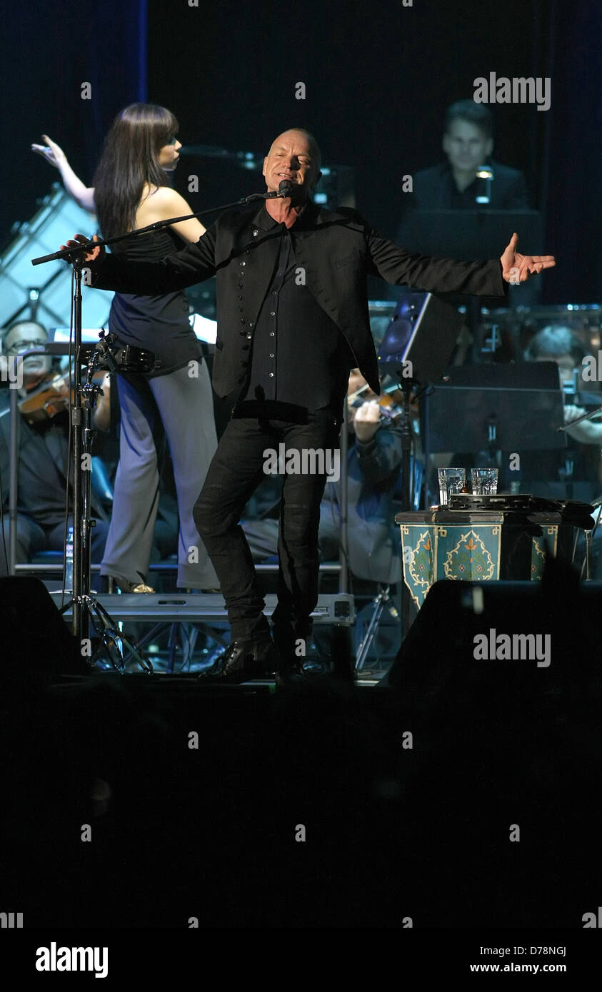 Sting aka Gordon Sumner performs on stage with Serbian Symphony ...