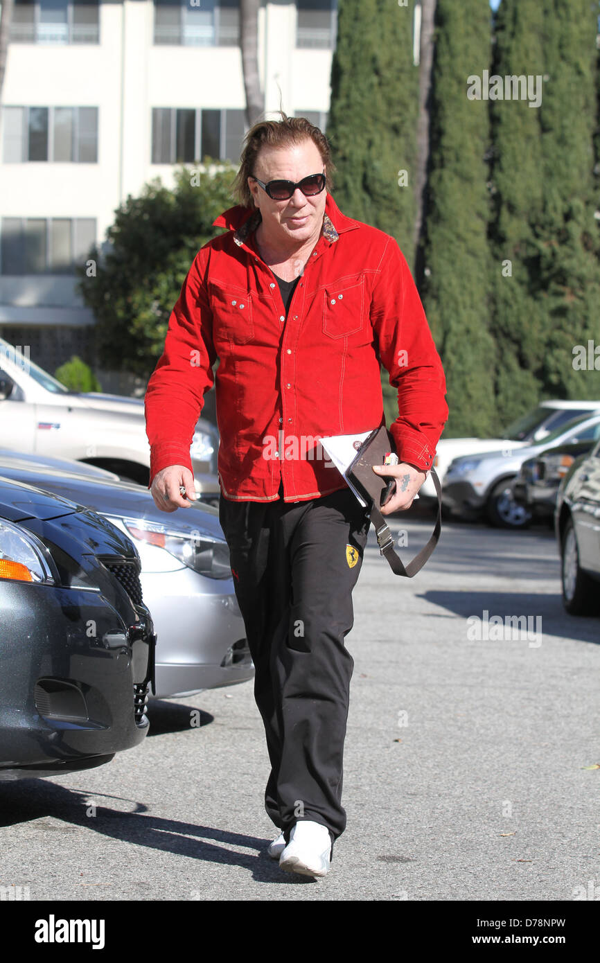 Mickey Rourke goes to meet friends for coffee in Beverly Hills Beverly ...