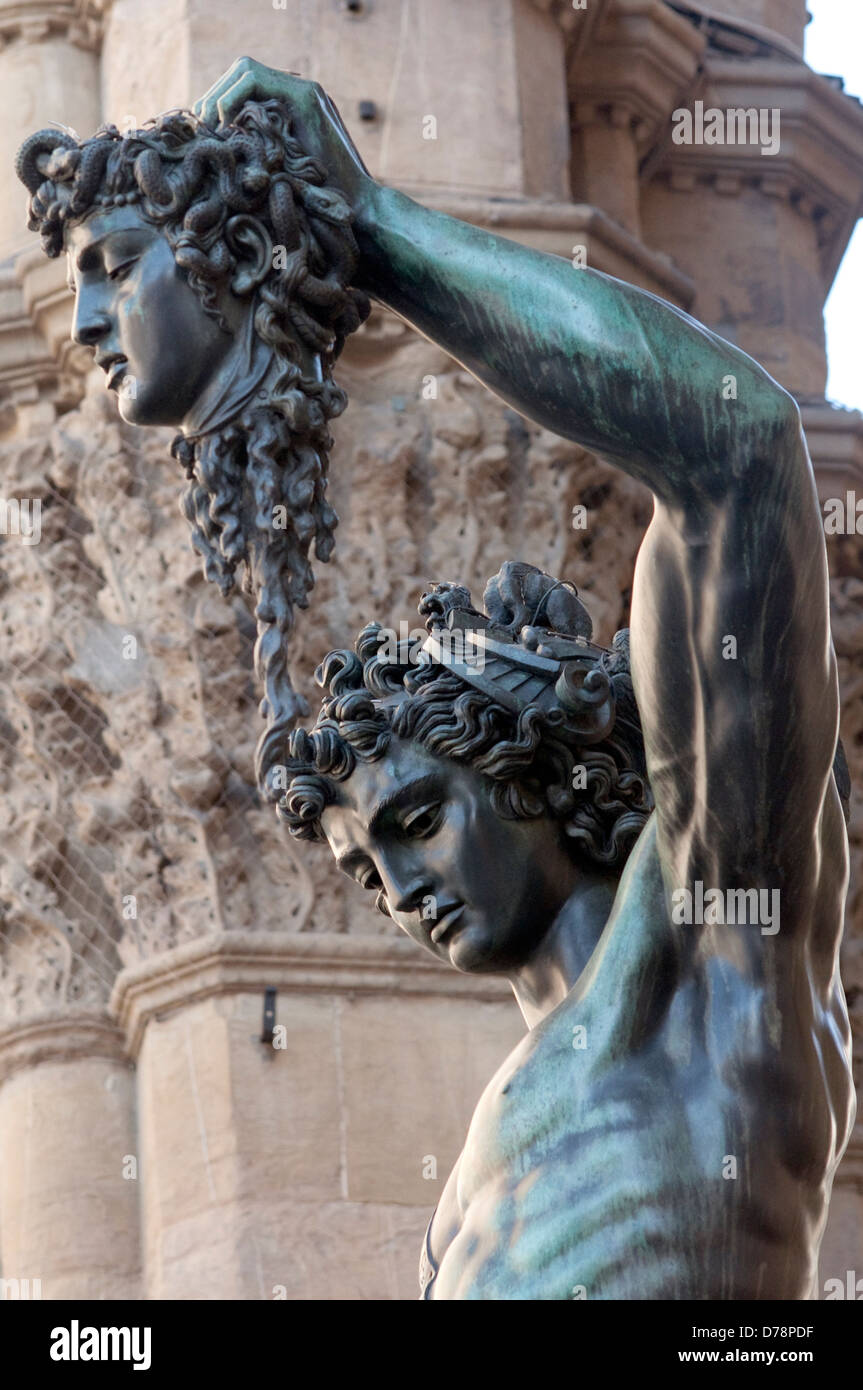 Italy, Tuscany, Florence, Cellini's Bronze Statue of Perseus Holding ...