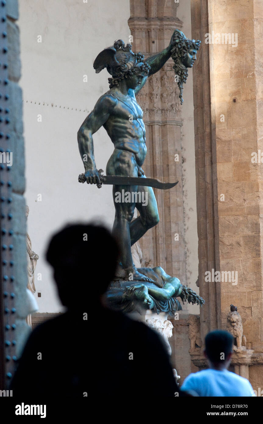 Italy, Tuscany, Florence, Cellini's Bronze Statue of Perseus Holding ...