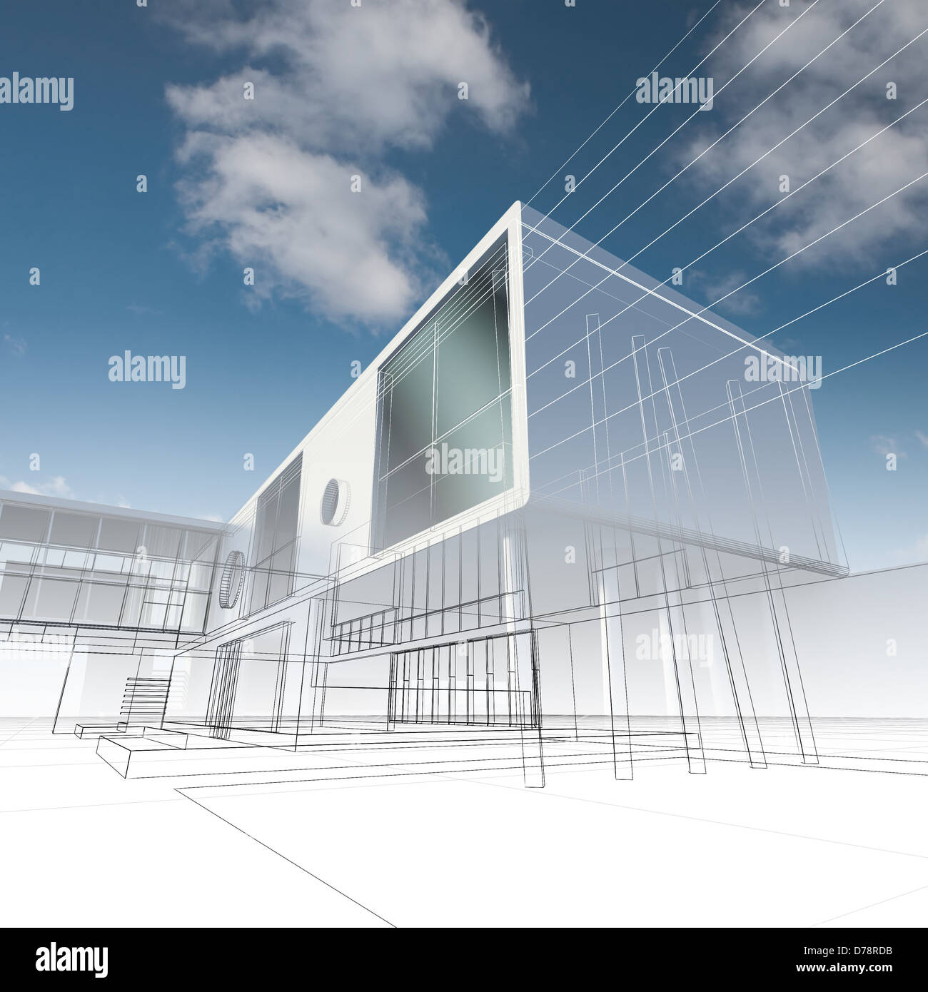 Business building structure. Building design and 3d model my own Stock ...
